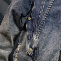 China Solid Color Solid Color Youth Trend Long Sleeve mens denim jacket wholesale Polyester 19% Zipper Custom (JK712) for sale