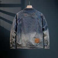 China Solid Color Solid Color Youth Trend Long Sleeve mens denim jacket wholesale Polyester 19% Zipper Custom (JK712) for sale