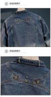 China Solid Color Solid Color Youth Trend Long Sleeve mens denim jacket wholesale Polyester 19% Zipper Custom (JK712) for sale