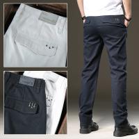 China Solid Color Daily Mid Waist Solid Color dress pants wholesale price Dark Grey Off White Regular Custom (P352) for sale