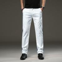 China Solid Color Daily Mid Waist Solid Color dress pants wholesale price Dark Grey Off White Regular Custom (P352) for sale