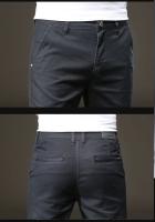 China Solid Color Daily Mid Waist Solid Color dress pants wholesale price Dark Grey Off White Regular Custom (P352) for sale