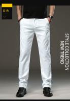 China Solid Color Daily Mid Waist Solid Color dress pants wholesale price Dark Grey Off White Regular Custom (P352) for sale