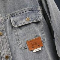 China Light Blue Solid Color Long Sleeve french workwear jacket wholesale Urban Fashion Regular Custom (CS006) for sale