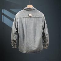 China Light Blue Solid Color Long Sleeve french workwear jacket wholesale Urban Fashion Regular Custom (CS006) for sale