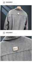 China Light Blue Solid Color Long Sleeve french workwear jacket wholesale Urban Fashion Regular Custom (CS006) for sale