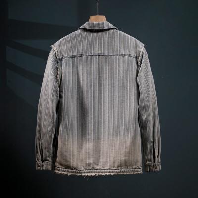 China Autumn Light Blue Youth Trend french workwear jacket wholesale Long Sleeve Regular Custom (CS015) for sale