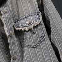China Autumn Light Blue Youth Trend french workwear jacket wholesale Long Sleeve Regular Custom (CS015) for sale
