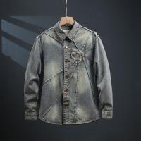 China Basic Solid Color Long Sleeve french workwear jacket wholesale Vintage Color Regular Custom (CS010) for sale