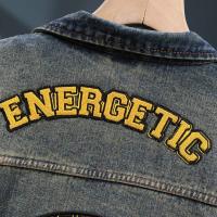 China Standard Blue Fabric Hem Embroidered french workwear jacket wholesale Youth Trend Long Sleeve Custom (JK558) for sale