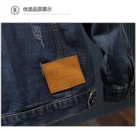 China Blue Blue Printed Fabric Hem french workwear jacket wholesale Long Sleeve Polyester 19% Custom (JK548) for sale