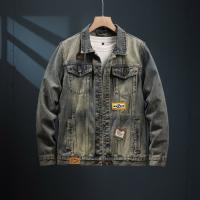 China Fabric Hem Embroidered Solid Color biker jacket wholesale Youth Trend Long Sleeve Custom (JK543) for sale