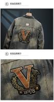 China Fabric Hem Embroidered Solid Color biker jacket wholesale Youth Trend Long Sleeve Custom (JK543) for sale