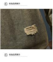 China Long Sleeve Vintage Color Urban Fashion french workwear jacket wholesale Loose Fit Single Breasted Custom (CS006) for sale