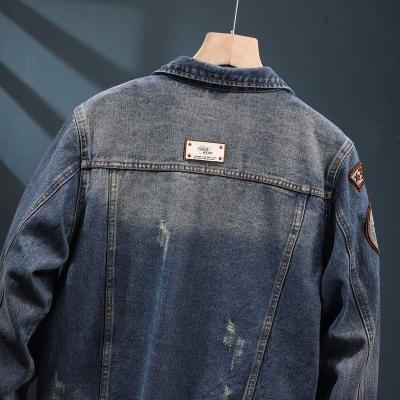 China Blue Blue Fabric Hem Solid Color french workwear jacket wholesale Long Sleeve Polyester 19% Custom (JK549) for sale