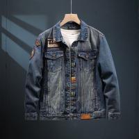 China Blue Blue Fabric Hem Solid Color french workwear jacket wholesale Long Sleeve Polyester 19% Custom (JK549) for sale
