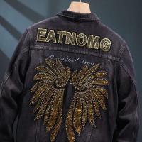 China Black Autumn Fabric Hem french workwear jacket wholesale Embroidered Youth Trend Custom (JK540) for sale