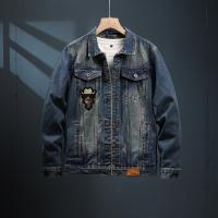 China Polyester 19% Blue Fabric Hem Embroidered french workwear jacket wholesale Youth Trend Long Sleeve Custom (JK541) for sale