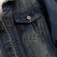 China Polyester 19% Blue Fabric Hem Embroidered french workwear jacket wholesale Youth Trend Long Sleeve Custom (JK541) for sale