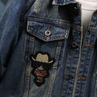 China Polyester 19% Blue Fabric Hem Embroidered french workwear jacket wholesale Youth Trend Long Sleeve Custom (JK541) for sale