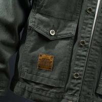 China Dark Green Fabric Hem Embroidered french workwear jacket wholesale Cotton 100% Solid Color Custom (JK544) for sale