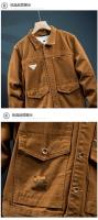 China Dark Green Fabric Hem Embroidered french workwear jacket wholesale Cotton 100% Solid Color Custom (JK544) for sale