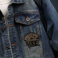 China Embroidered Blue Blue Fabric Hem Embroidered french workwear jacket wholesale Solid Color Youth Trend Custom (JK535) for sale