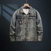 China Fabric Hem Embroidered Youth Trend biker jacket wholesale Long Sleeve Vintage Color Custom (JK532) for sale