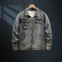 China Fabric Hem Embroidered Youth Trend biker jacket wholesale Long Sleeve Vintage Color Custom (JK532) for sale