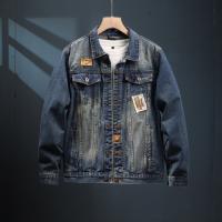 China Printed Blue Printed Fabric Hem french workwear jacket wholesale Youth Trend Long Sleeve Custom (JK580) for sale