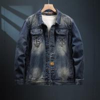 China Blue Solid Color Long Sleeve biker jacket wholesale Polyester 19% Urban Fashion Custom (JK525) for sale