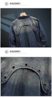 China Blue Solid Color Long Sleeve biker jacket wholesale Polyester 19% Urban Fashion Custom (JK525) for sale