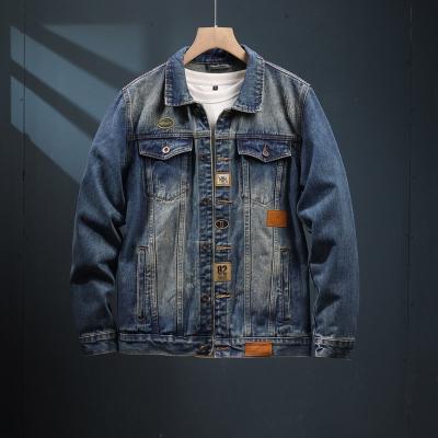 China Regular Blue Solid Color Long Sleeve french workwear jacket wholesale Polyester 19% Urban Fashion Custom (JK530) for sale