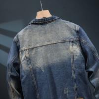 China Regular Blue Solid Color Long Sleeve french workwear jacket wholesale Polyester 19% Urban Fashion Custom (JK530) for sale