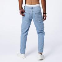 China Blue Blue Mid Waist Distressed wholesale skinny jeans mens Non Stretch Urban Fashion Custom (Y238) for sale