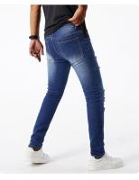 China Distressed Mid Waist Distressed Light Blue wholesale skinny jeans mens Urban Fashion Slight Stretch Custom (Y231) for sale