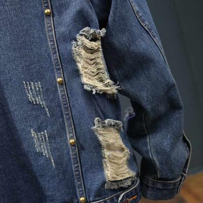 China Blue Blue Solid Color Long Sleeve french workwear jacket wholesale Polyester 19% Urban Fashion Custom (JK591) for sale