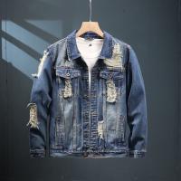 China Blue Blue Solid Color Long Sleeve french workwear jacket wholesale Polyester 19% Urban Fashion Custom (JK591) for sale