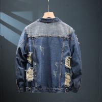 China Blue Blue Solid Color Long Sleeve french workwear jacket wholesale Polyester 19% Urban Fashion Custom (JK591) for sale