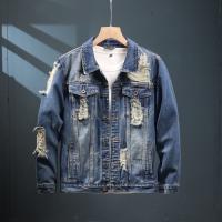 China Blue Blue Solid Color Long Sleeve french workwear jacket wholesale Polyester 19% Urban Fashion Custom (JK591) for sale