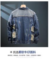China Blue Blue Solid Color Long Sleeve french workwear jacket wholesale Polyester 19% Urban Fashion Custom (JK591) for sale