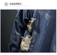 China Blue Blue Solid Color Long Sleeve french workwear jacket wholesale Polyester 19% Urban Fashion Custom (JK591) for sale
