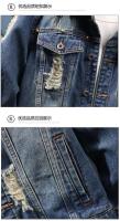 China Blue Blue Solid Color Long Sleeve french workwear jacket wholesale Polyester 19% Urban Fashion Custom (JK591) for sale