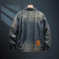 China Loose Fit Blue Solid Color Long Sleeve french workwear jacket wholesale Polyester 19% Urban Fashion Custom (JK524) for sale