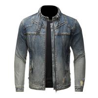 China Regular Solid Color Youth Trend Long Sleeve mens denim jacket wholesale Polyester 19% Zipper Custom (JK712) for sale