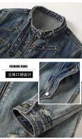 China Regular Solid Color Youth Trend Long Sleeve mens denim jacket wholesale Polyester 19% Zipper Custom (JK712) for sale