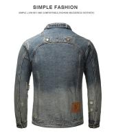 China Regular Solid Color Youth Trend Long Sleeve mens denim jacket wholesale Polyester 19% Zipper Custom (JK712) for sale