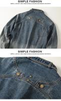 China Regular Solid Color Youth Trend Long Sleeve mens denim jacket wholesale Polyester 19% Zipper Custom (JK712) for sale