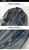 China Regular Solid Color Youth Trend Long Sleeve mens denim jacket wholesale Polyester 19% Zipper Custom (JK712) for sale