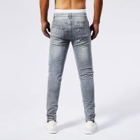 China Grey Mid Waist Urban Fashion wholesale skinny jeans mens Distressed Vintage Washed Regular Custom (Y230) for sale